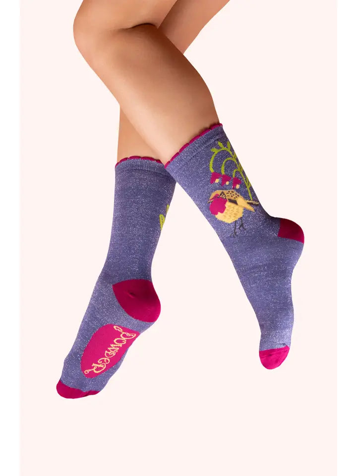 ROBIN RED BREAST GLITTER ANKLE SOCKS-POWDER – Apropos San Luis Obispo